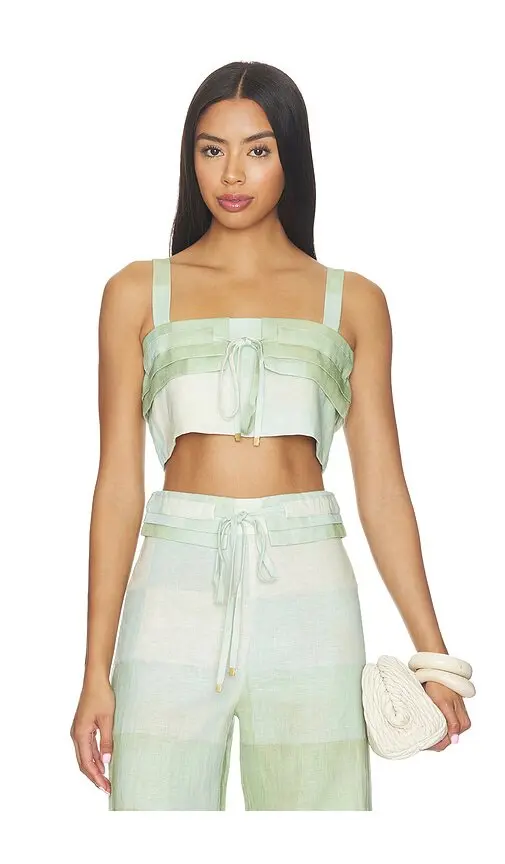 Alexis Oxford Top - Green
