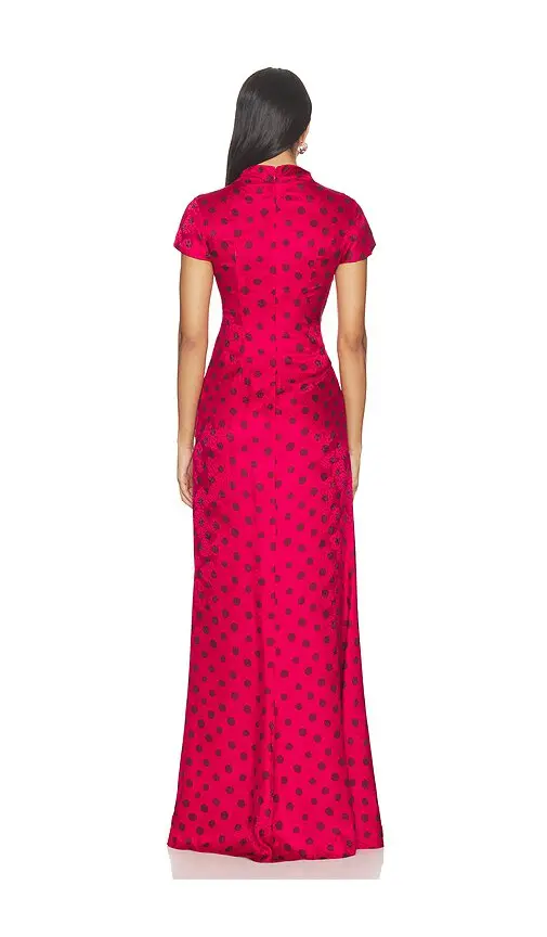 Saloni Kelly Long Dress In Red