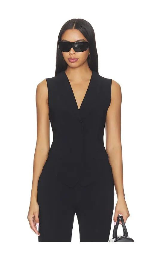 Norma Kamali Vest With Lapel - Black
