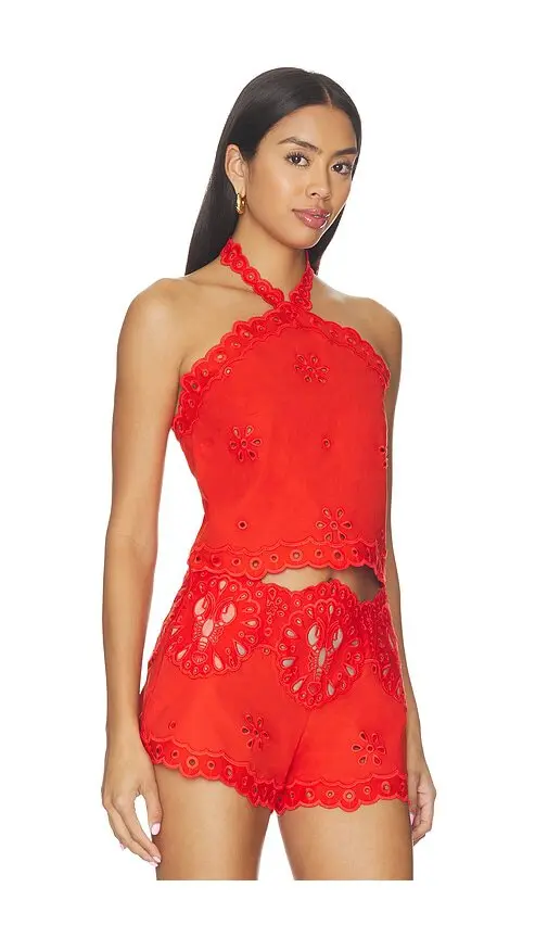 Retrofete Caliane Top In Red