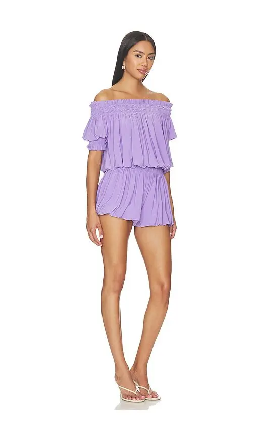 Norma Kamali Short Sleeve Peasant Puff Jumpshort