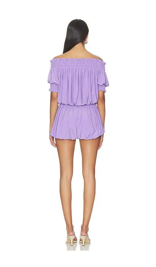 Norma Kamali Short Sleeve Peasant Puff Jumpshort