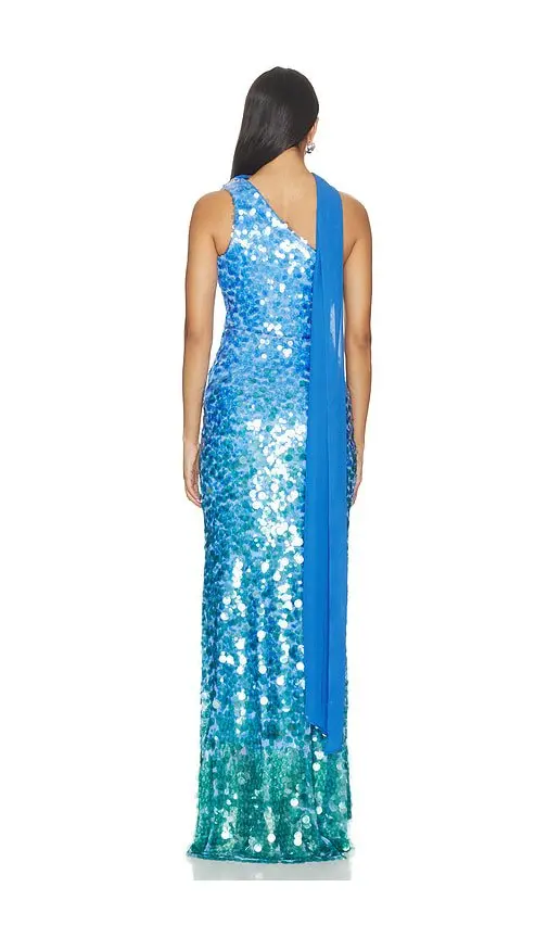 Show Me Your Mumu Embellished One-shoulder Maxi Dress