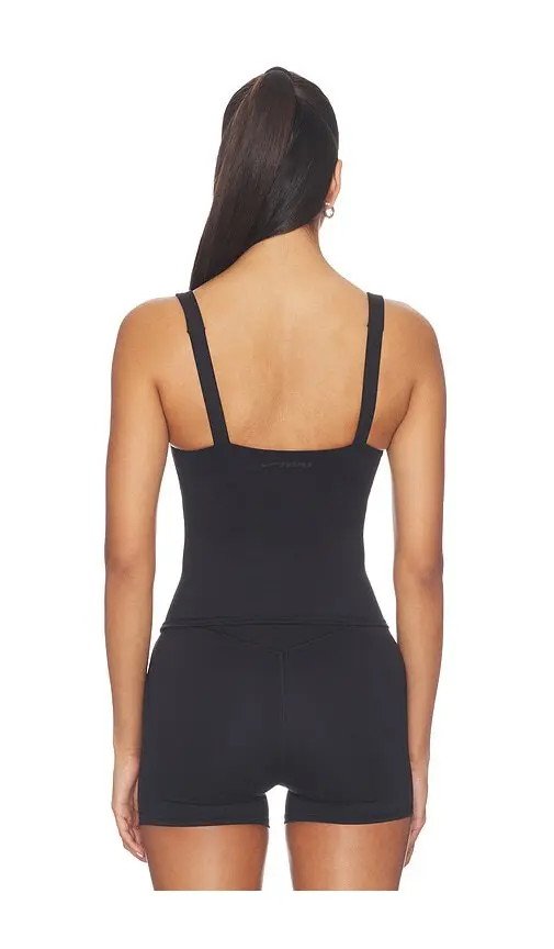 NIKESKIMS Matte Square Neck Tank In Black