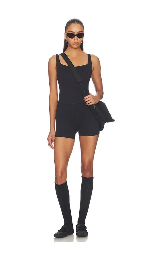 NIKESKIMS Matte Square Neck Tank In Black