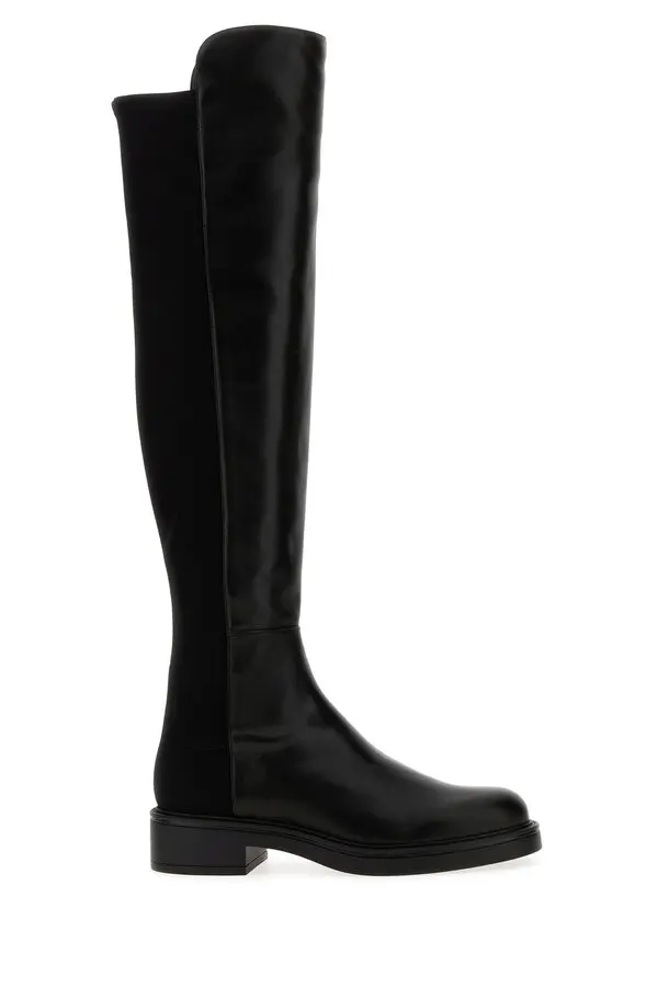 STUART WEITZMAN Nappa Leather And Fabric Celia Boots - Black