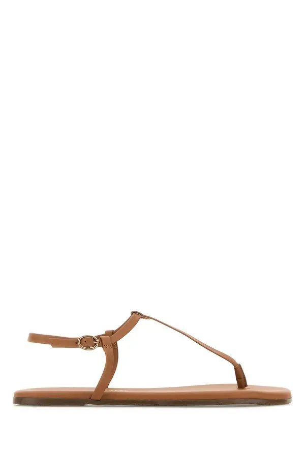Tkees Camel Leather Mariana Thong Sandals - Light Brown