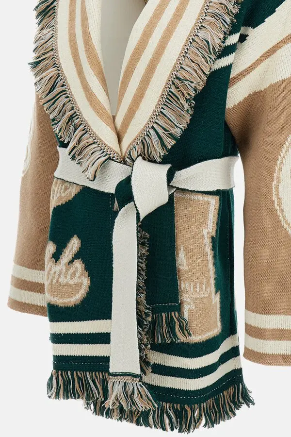 Alanui Double Jacquard Knit Cardigan