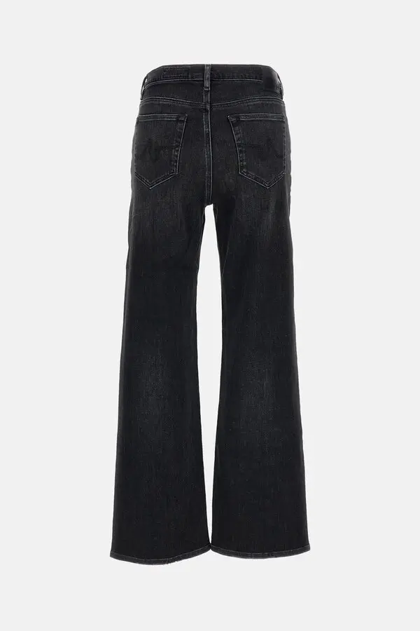 Ag Stretch Denim Wide Leg Jeans - Grigio