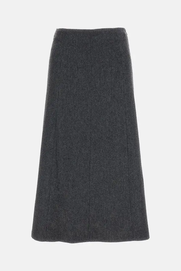 THELATEST Erica Wool-blend Flannel Midi Skirt - Grigio