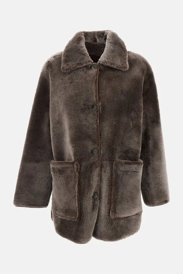 ARMA Nicola Reversible Jacket In Shearling And Nappa Leather - Brown
