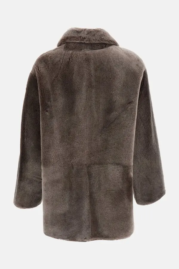ARMA Nicola Reversible Shearling And Nappa Leather Jacket - Marrone