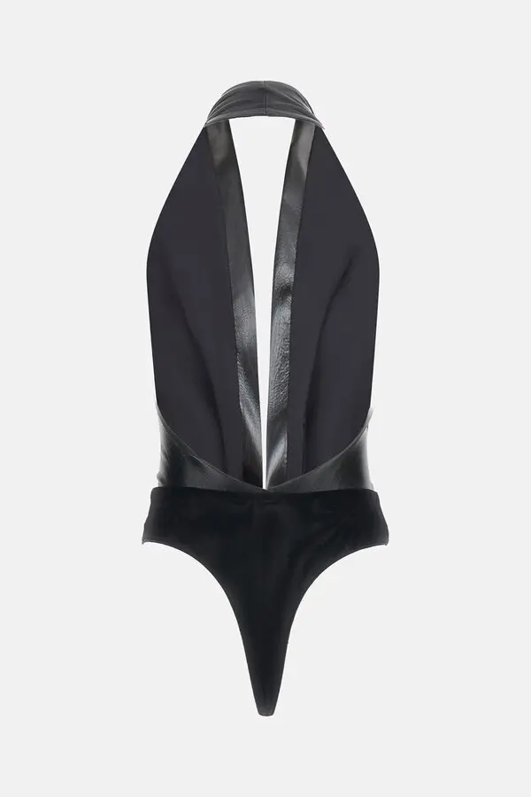 Andamane Halter Neck Bodysuit - Nero