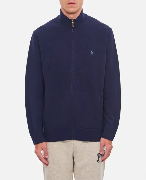 Polo Ralph Lauren Zip-up Ribbed Knit Sweater - Blu