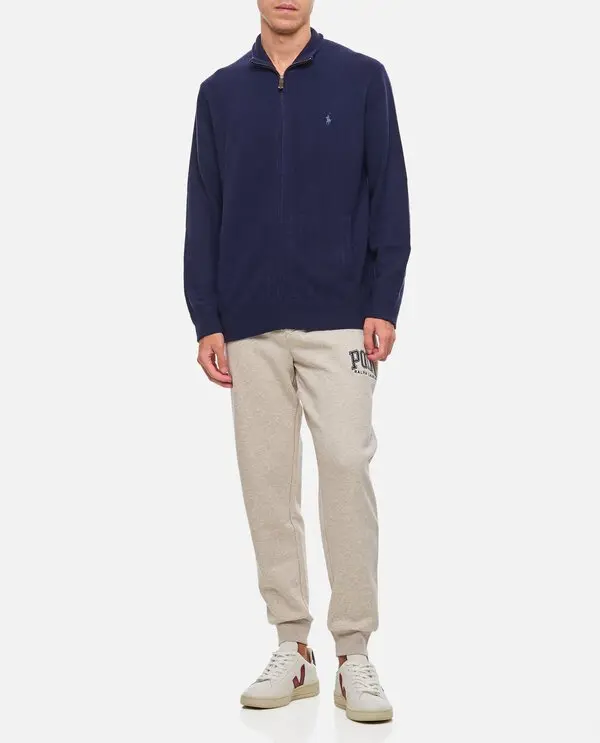 Polo Ralph Lauren Zip-up Ribbed Knit Sweater - Blu
