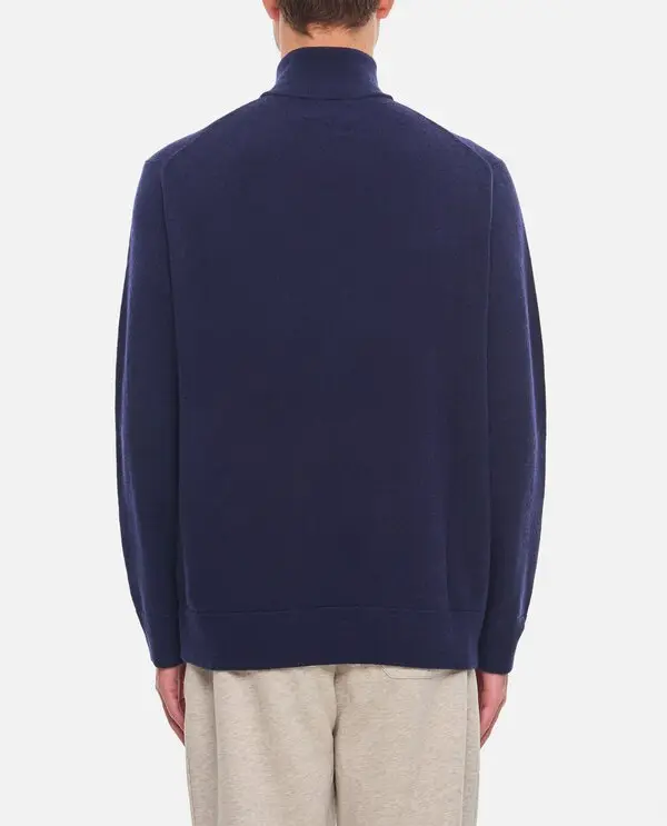 Polo Ralph Lauren Zip-up Ribbed Knit Sweater - Blu
