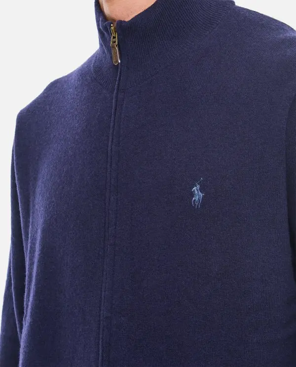 Polo Ralph Lauren Zip-up Ribbed Knit Sweater - Blu