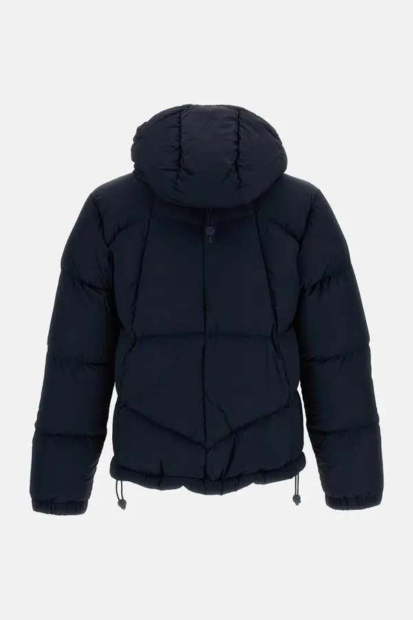 K-WAY Quilted Nylon Jacket With Hood - Blu