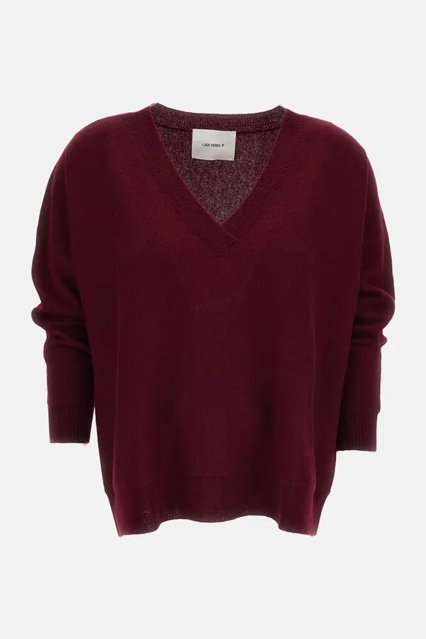 LISA YANG Kenny V-neck Cashmere Sweater - Rosso