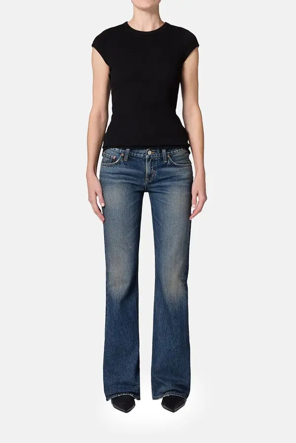 AGOLDE Low Rise Bootcut Jeans In Combination Wash