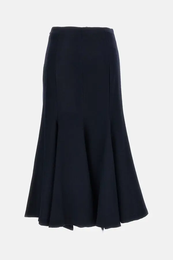 THELATEST Erica Wool-blend Flannel Midi Skirt - Blue