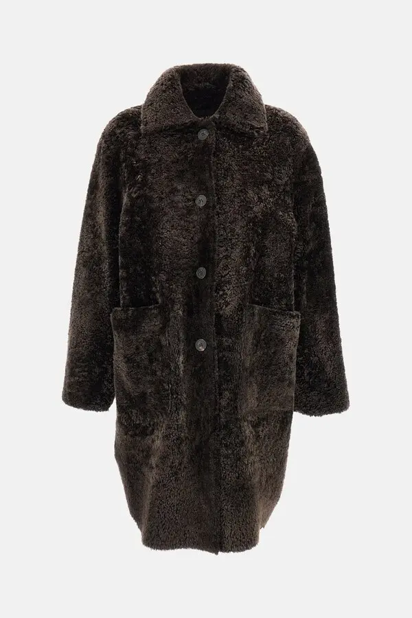 ARMA Zoey Reversible Coat In Shearling And Nappa - Brown