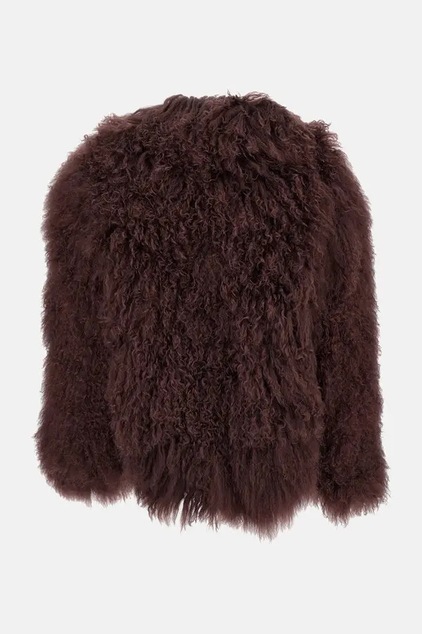 MARTHA LOUIS Midi Jacket In Mongolian Fur