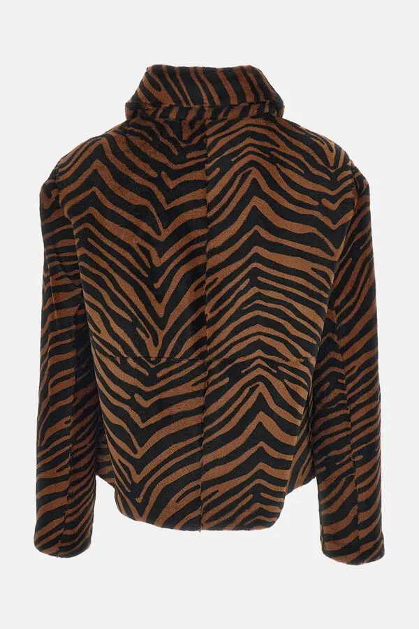 PAROSH Animal-print Leather Jacket
