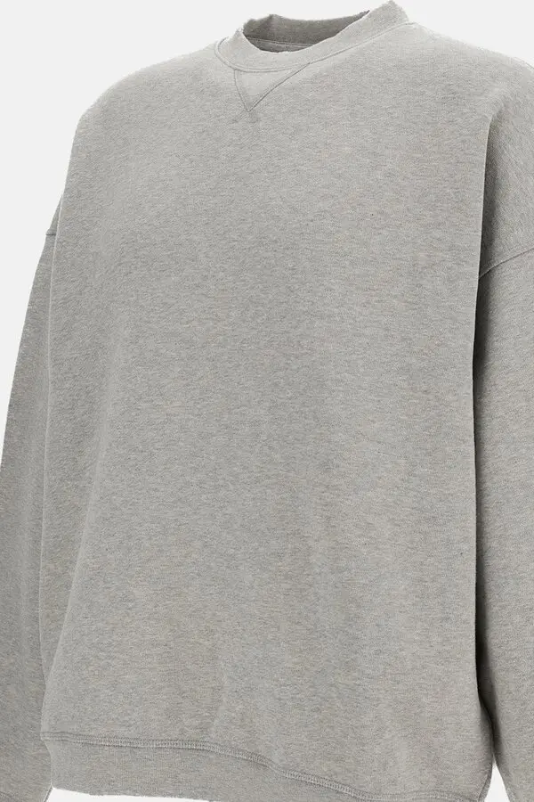 GOLDEN GOOSE Oversized Crew-neck Sweatshirt With Logo Detail - Grey