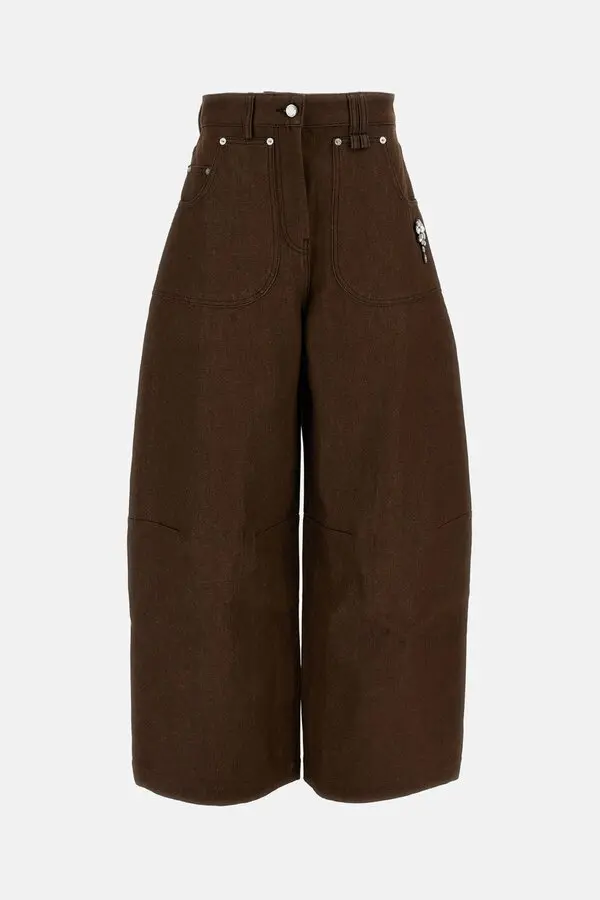 Simone Rocha Curved-leg Utility Jeans - Brown