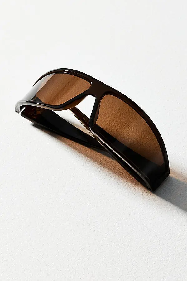 I-SEA Slim Wrapped Shield Sunglasses - Brown