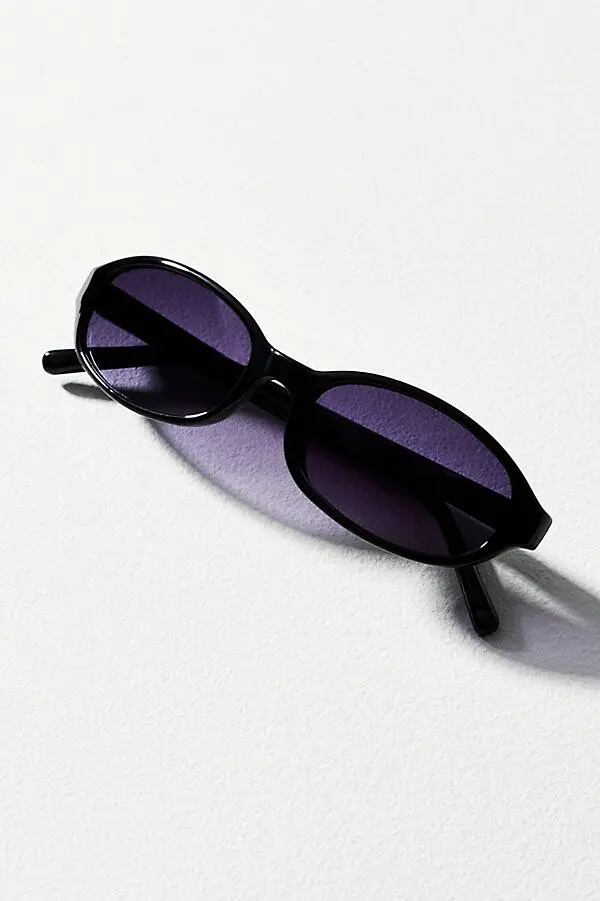 I-SEA Slim Rectangle Sporty Wrapped Sunglasses - Black