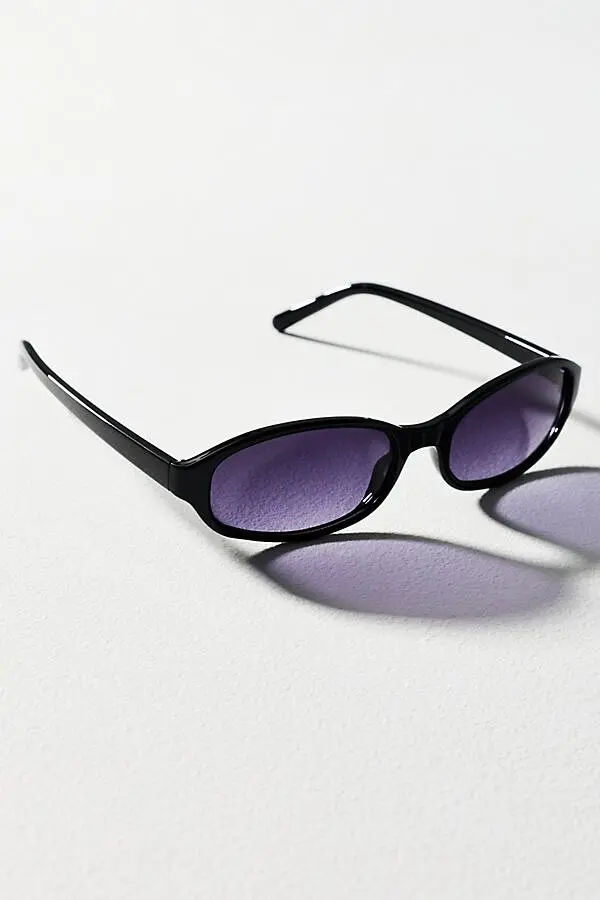 I-SEA Slim Rectangle Sporty Wrapped Sunglasses - Black
