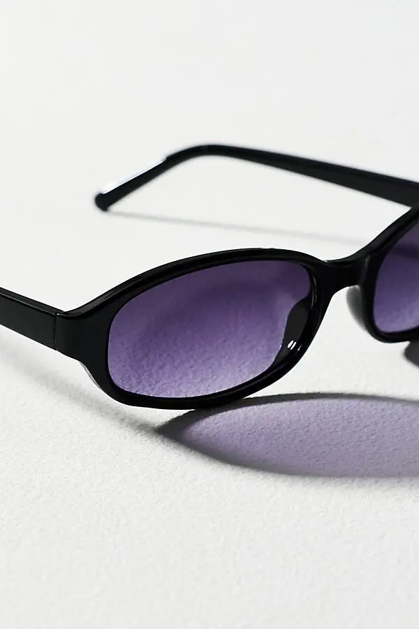 I-SEA Slim Rectangle Sporty Wrapped Sunglasses - Black