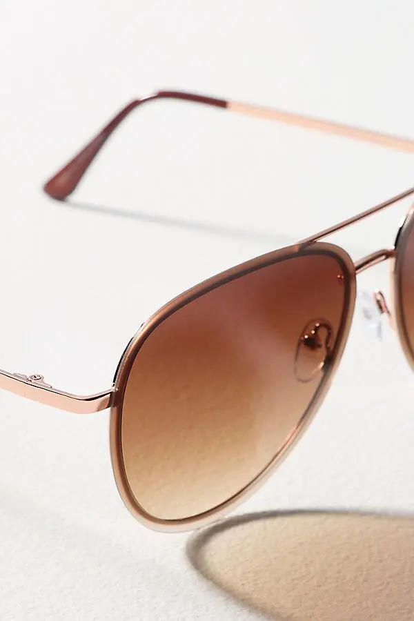 I-SEA Frameless Ombre Aviator Sunglasses - Raspberry