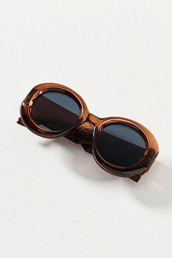 I-SEA Circle Floral Sunglasses - Brown