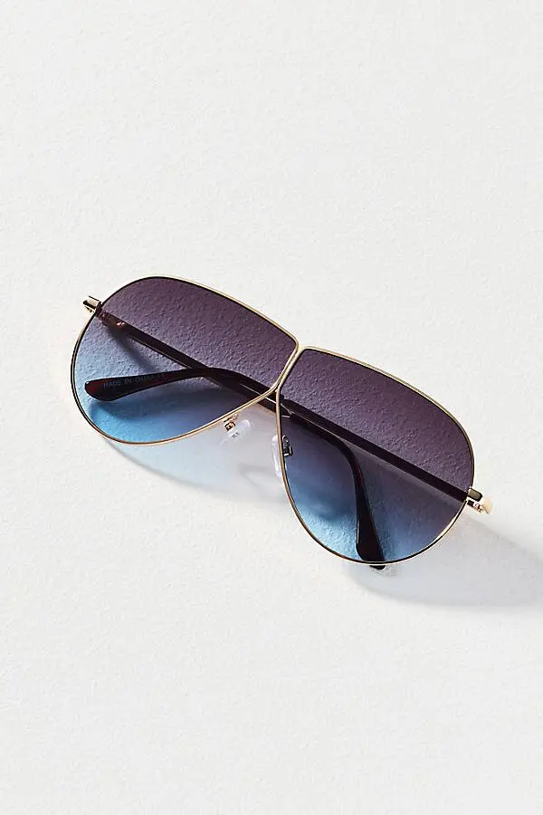 I-SEA Colorful Metal Aviator Sunglasses - Blue