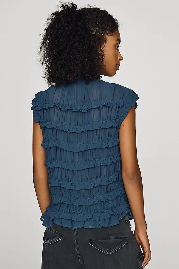 Anthropologie Layered Ruffle Top - Stargazer