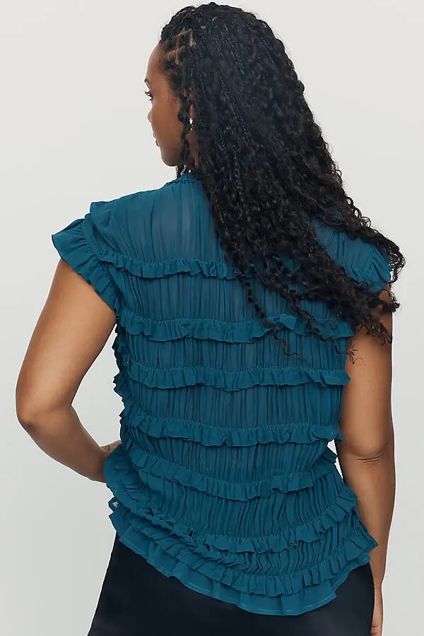 Anthropologie Layered Ruffle Top - Stargazer