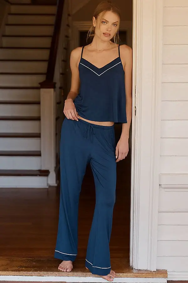 Eberjey Giselle Cami & Pants Set - Navy/ivory