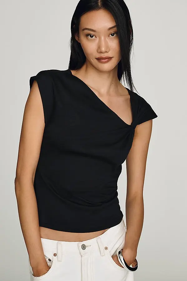 Anthropologie Asymmetrical Knot Tee - Black