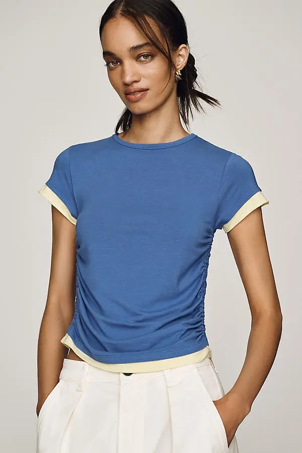Anthropologie Evan Cched Ba Tee - Blue