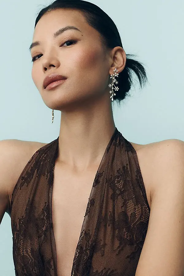 Nadri Baby's Breath Front-back Earrings