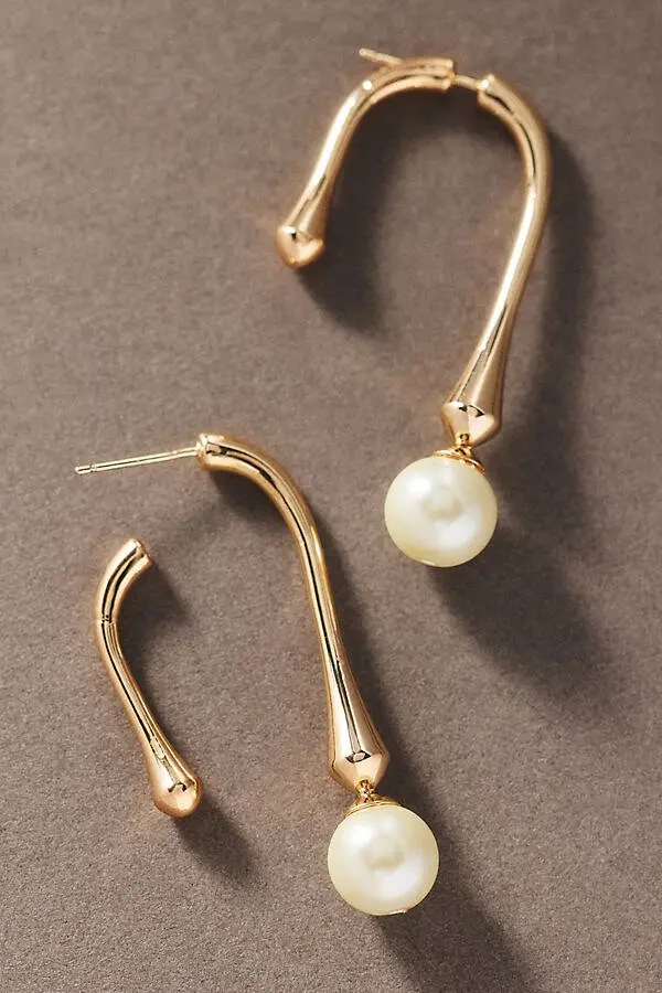 Anthropologie Perla Front-back Earrgs - Gold