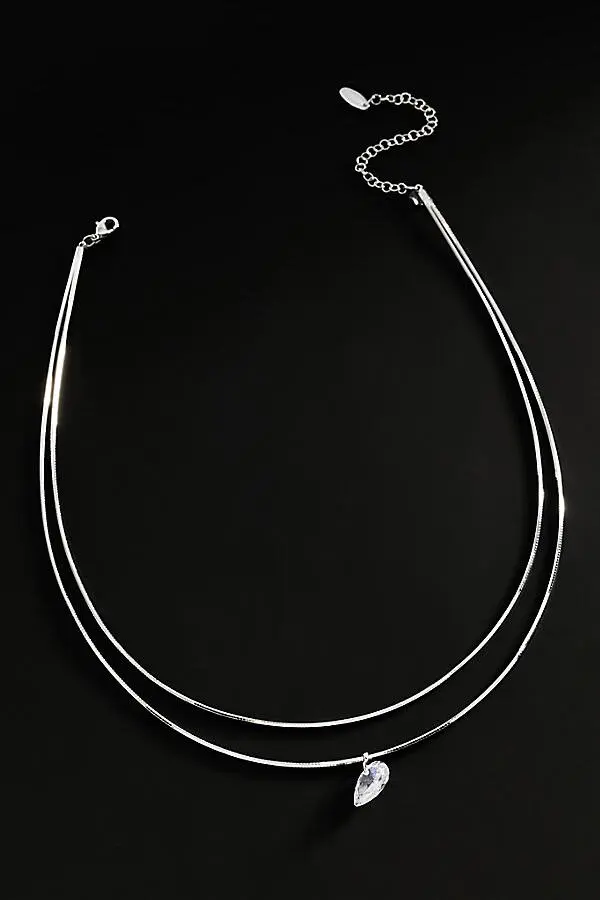 Anthropologie Demi-fe Layered Pendant Necklace - Silver