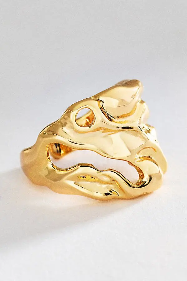 Anthropologie Molten Tide Rg - Gold