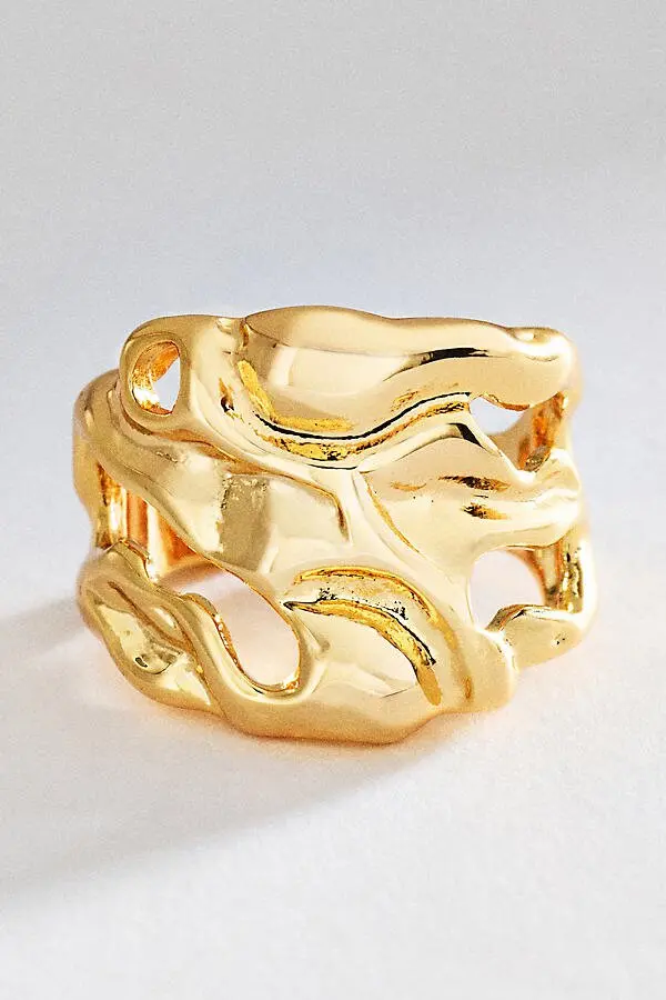 Anthropologie Molten Tide Ring - Gold