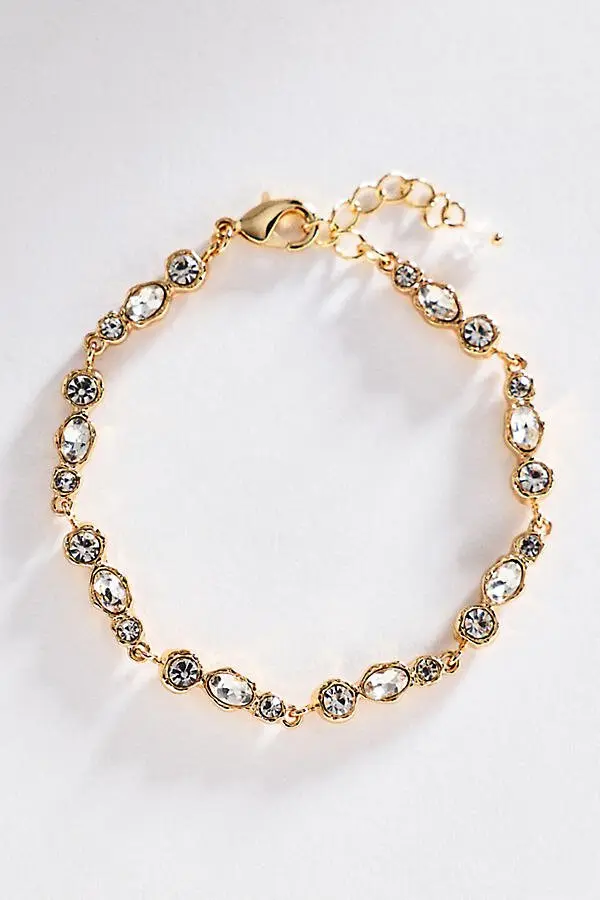 Anthropologie Mixed-cut Crystal Bracelet - Gold