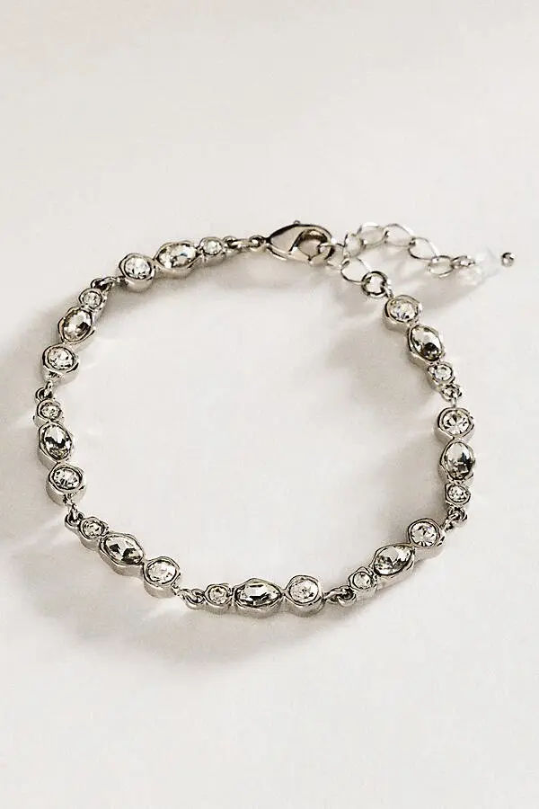 Anthropologie Mixed-cut Crystal Bracelet - Silver