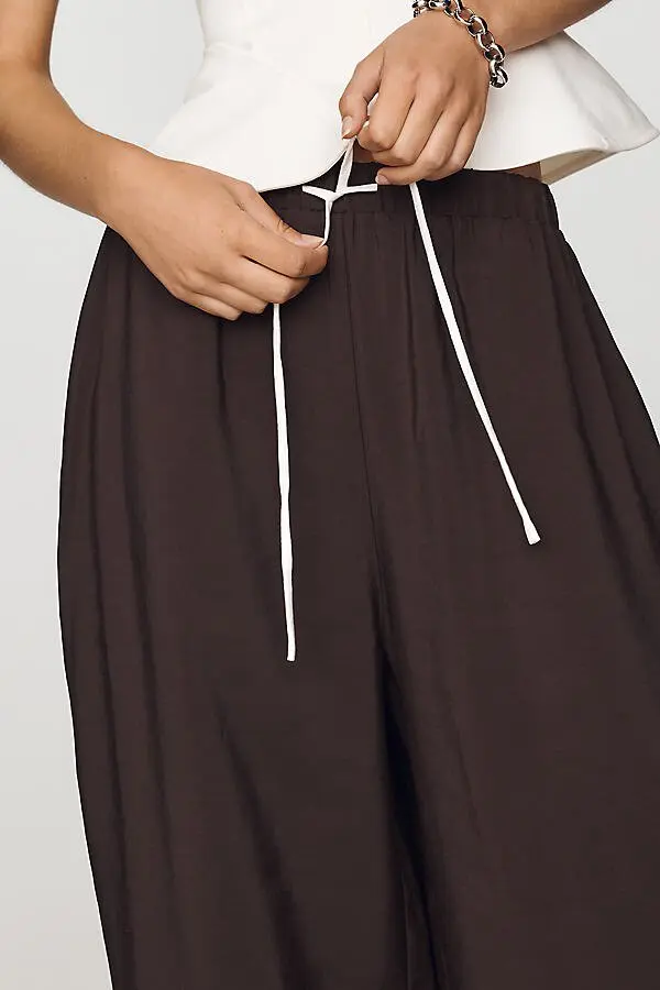 Maeve Silky Track Pants With Contrast Side Stripes